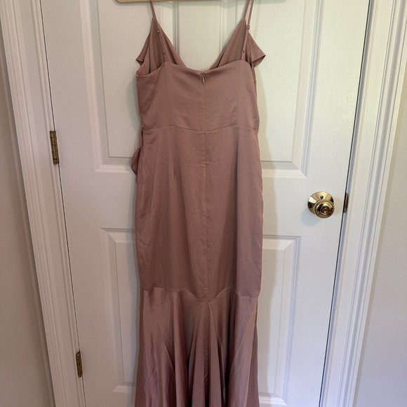 Express | Dresses | Express Silk Dress Rose Gold Dusty Pink With ...